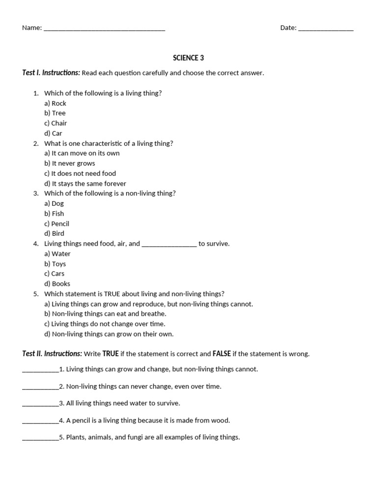 Science 2nd Weekly Test | PDF