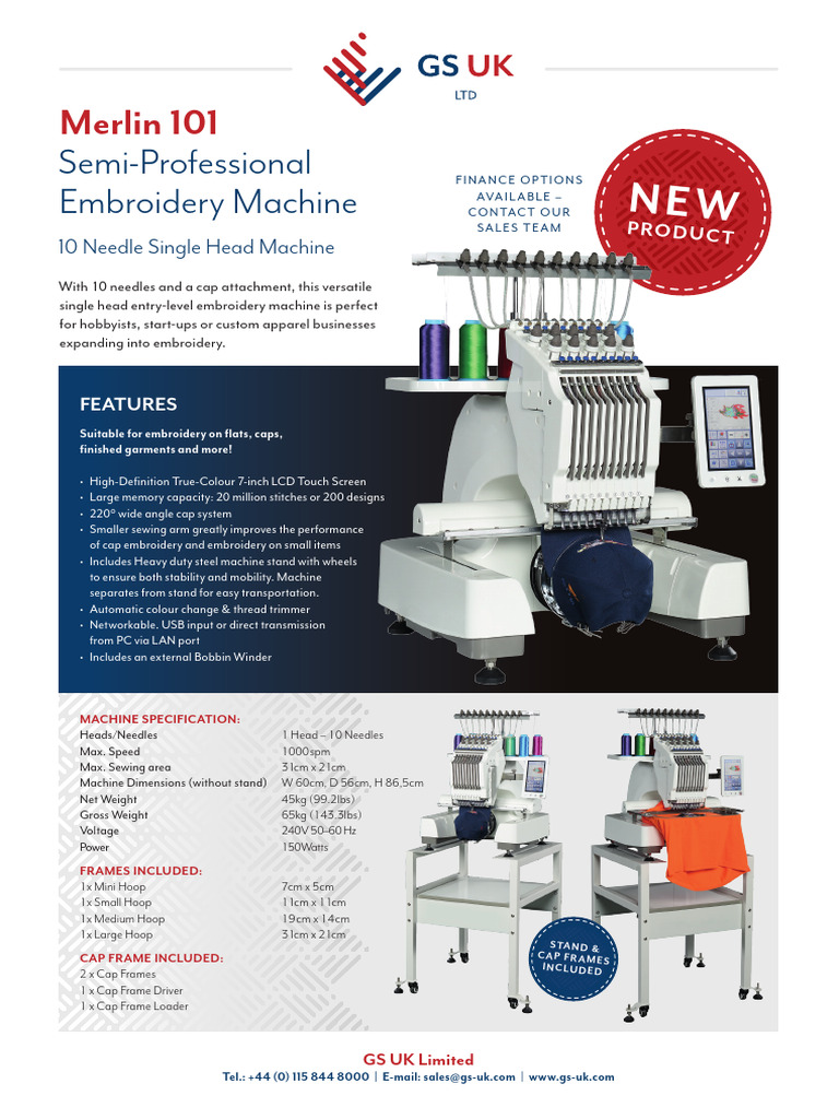 merlin-101-flyer | PDF | Embroidery | Textiles