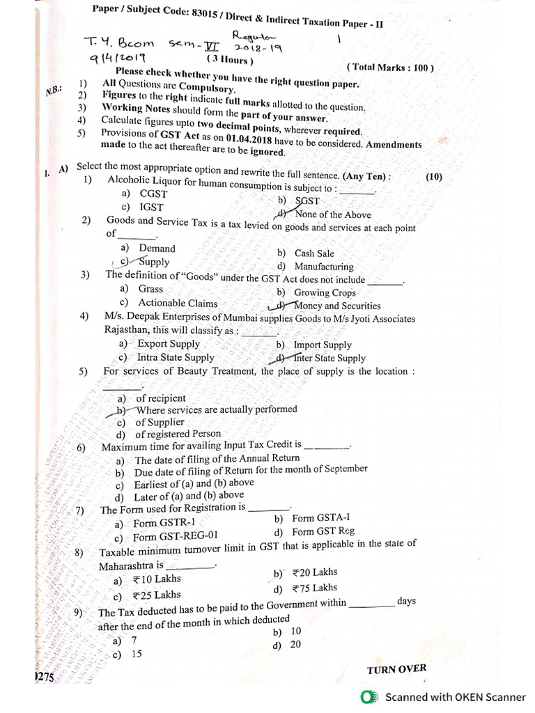 Direct-and-Indirect-tax paper | PDF