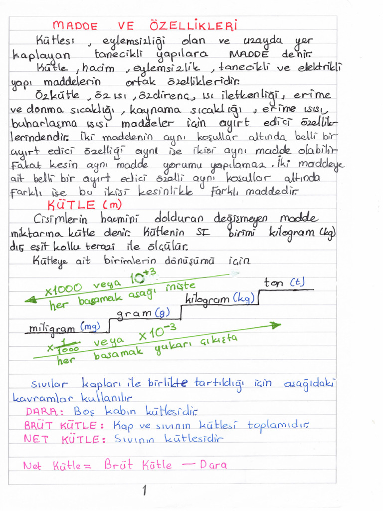 MADDE VE ÖZELLİKLERİ | PDF