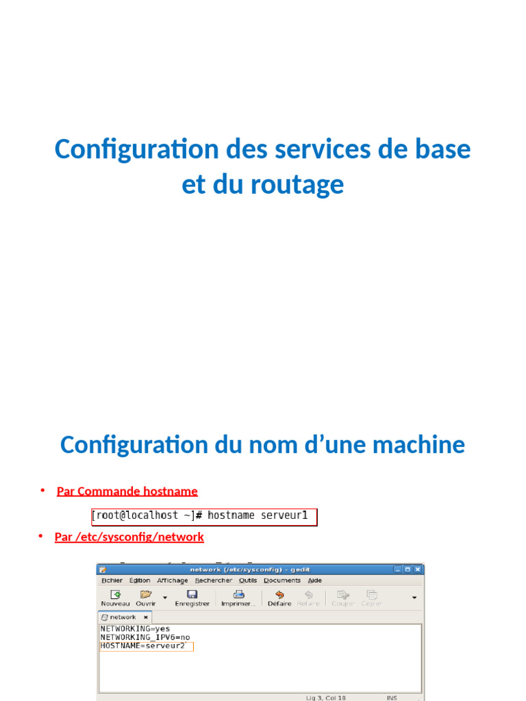 partie1-Configuration des services de base et du routage | PDF ...
