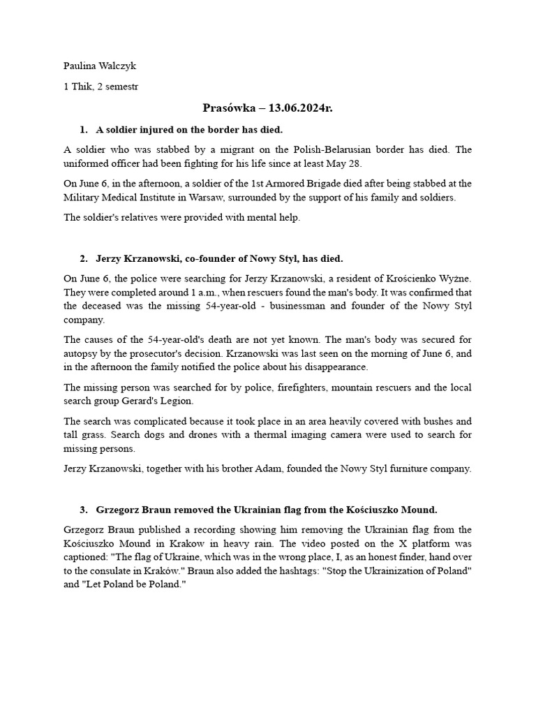 Prasówka - angielski | PDF | Emergency Services | Public Safety