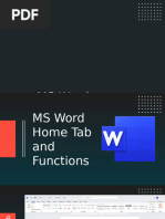 MS Word Home Tab Overview | PDF | Letter Case | Paragraph