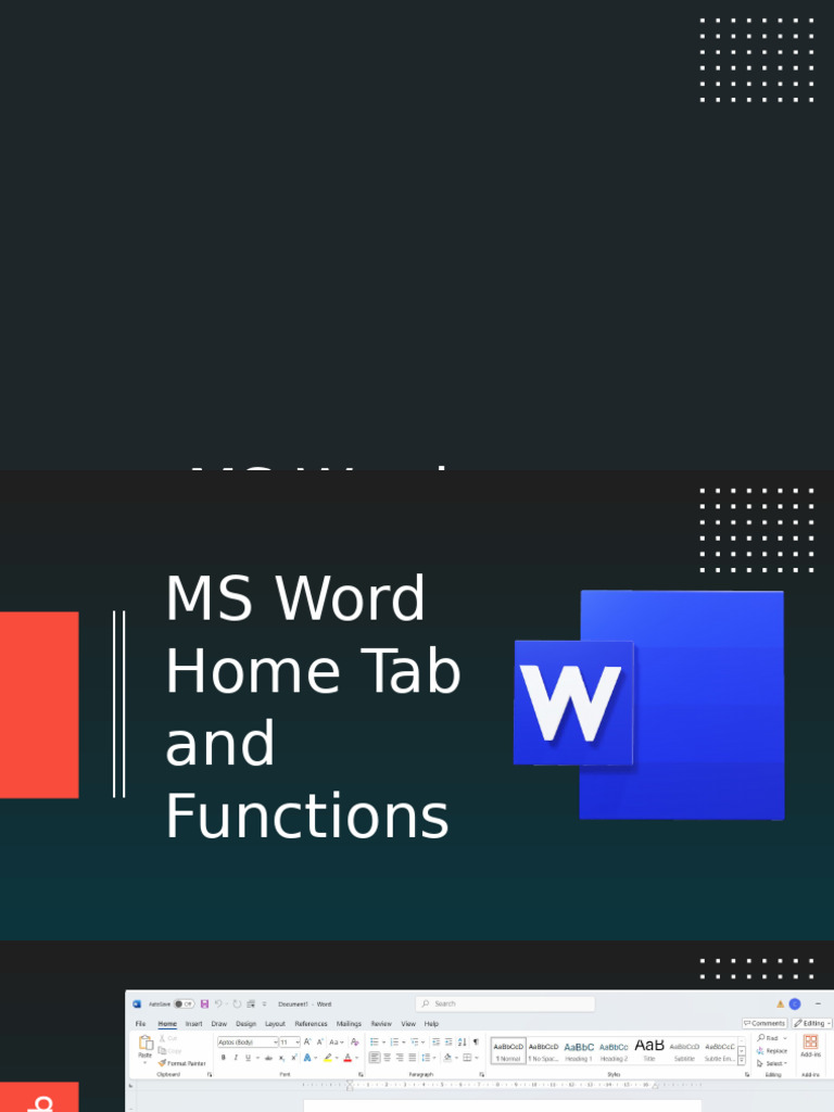 Ms Word Home Tab and Funtions | PDF | Paragraph | Typefaces