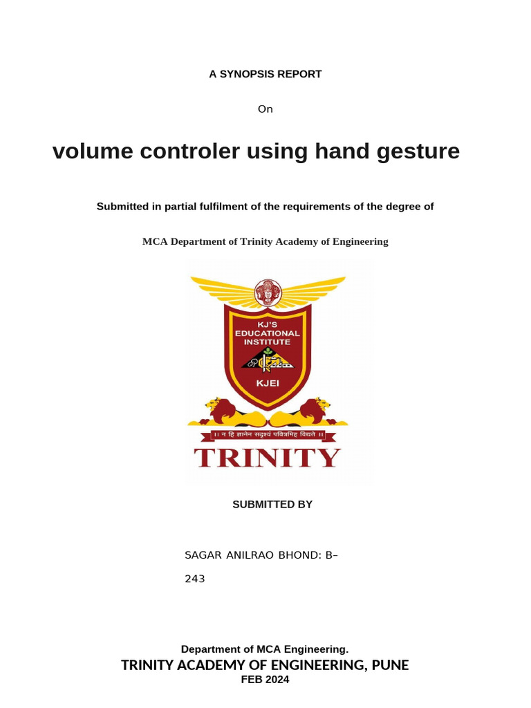 Volume Controler Using Hand Gesture | PDF | Computer Engineering ...