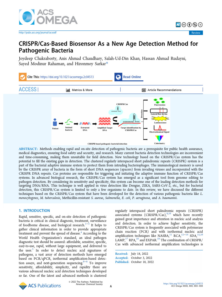 CRISPR/Cas-Based Biosensor As A New Age Detection Method For Pathogenic ...