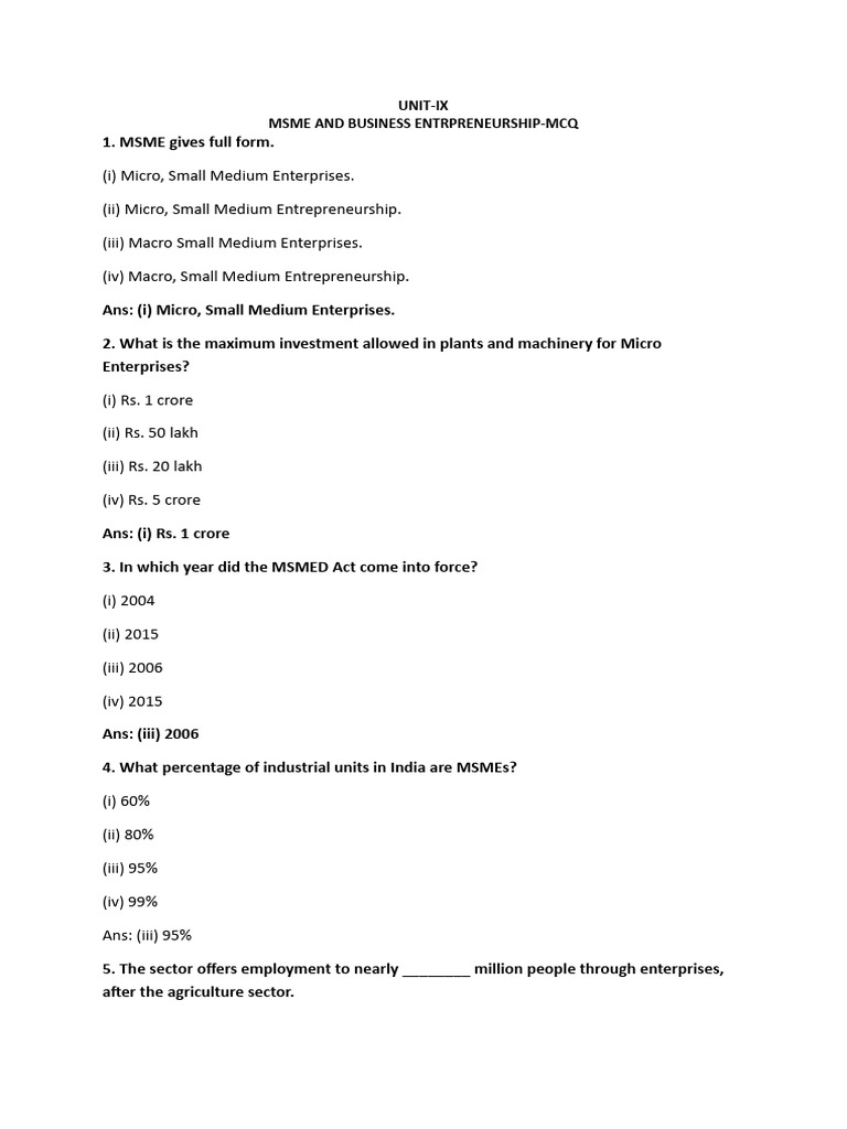 HS1 BS Unit-Ix MCQ | PDF