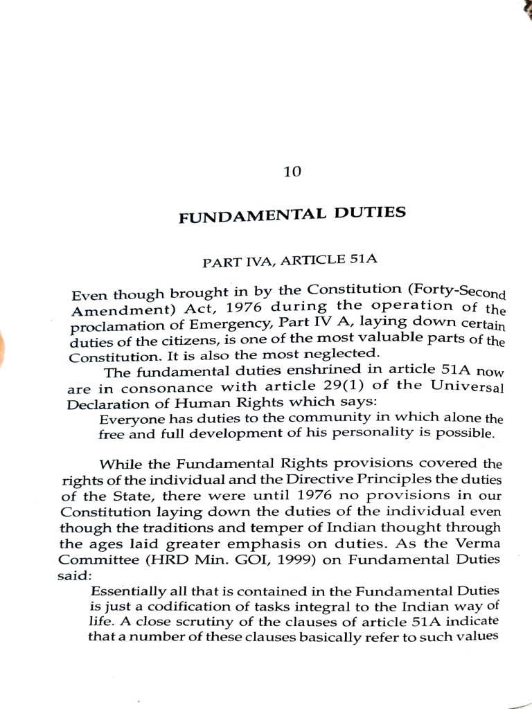 Understanding India's Fundamental Duties | PDF | Citizenship | Natural ...