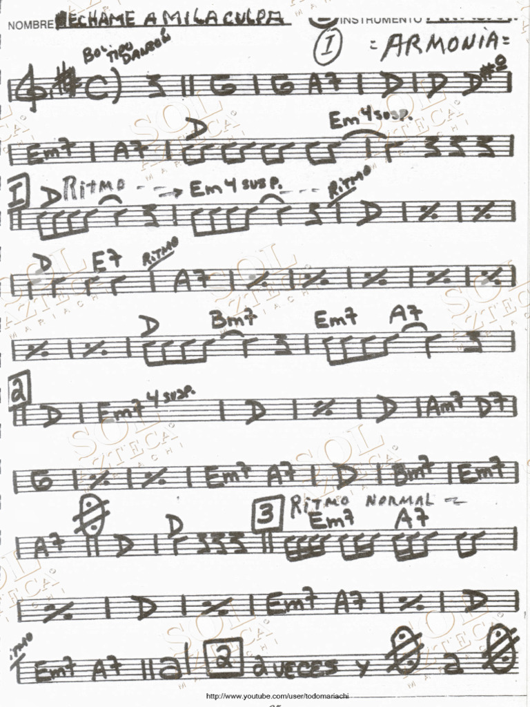 Echame A Mi La Culpa Score | PDF