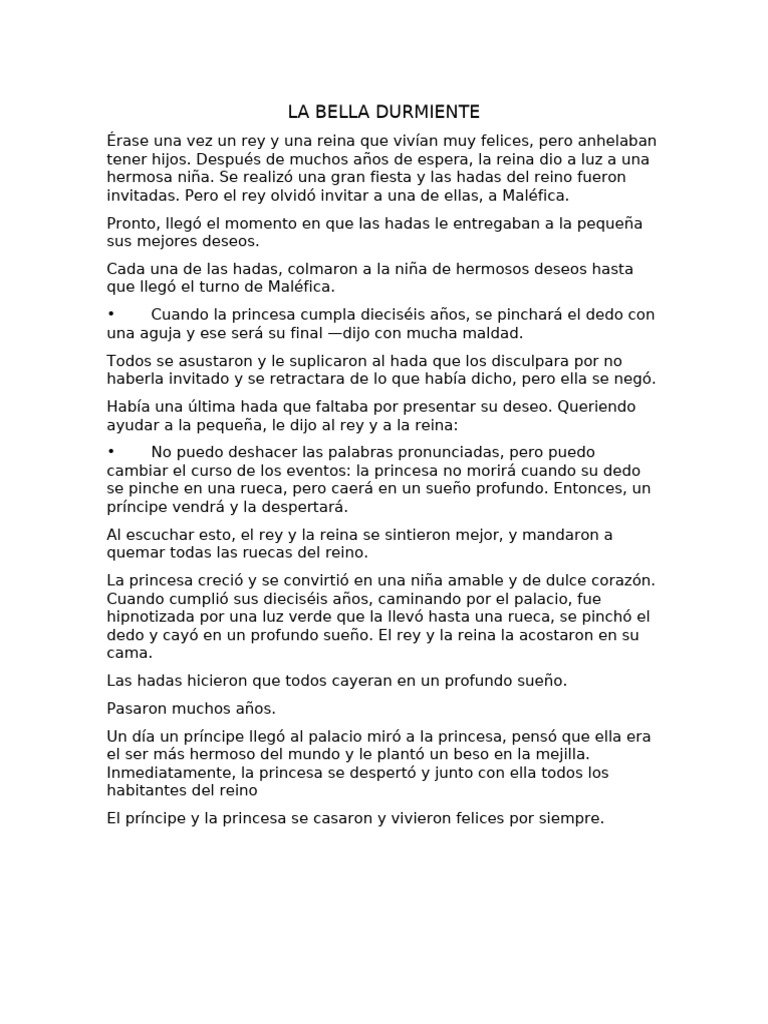 La Bella Durmiente: Un Sueño Encantado | PDF