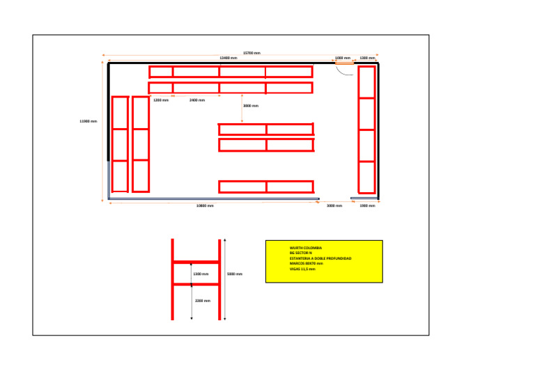 Plano Borrador Estanteria Doble Profundidad Sector N | PDF