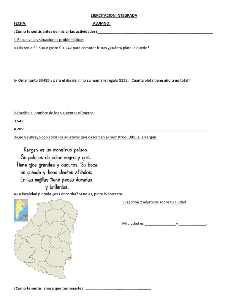 Ejercitación Integrada para Estudiantes | PDF