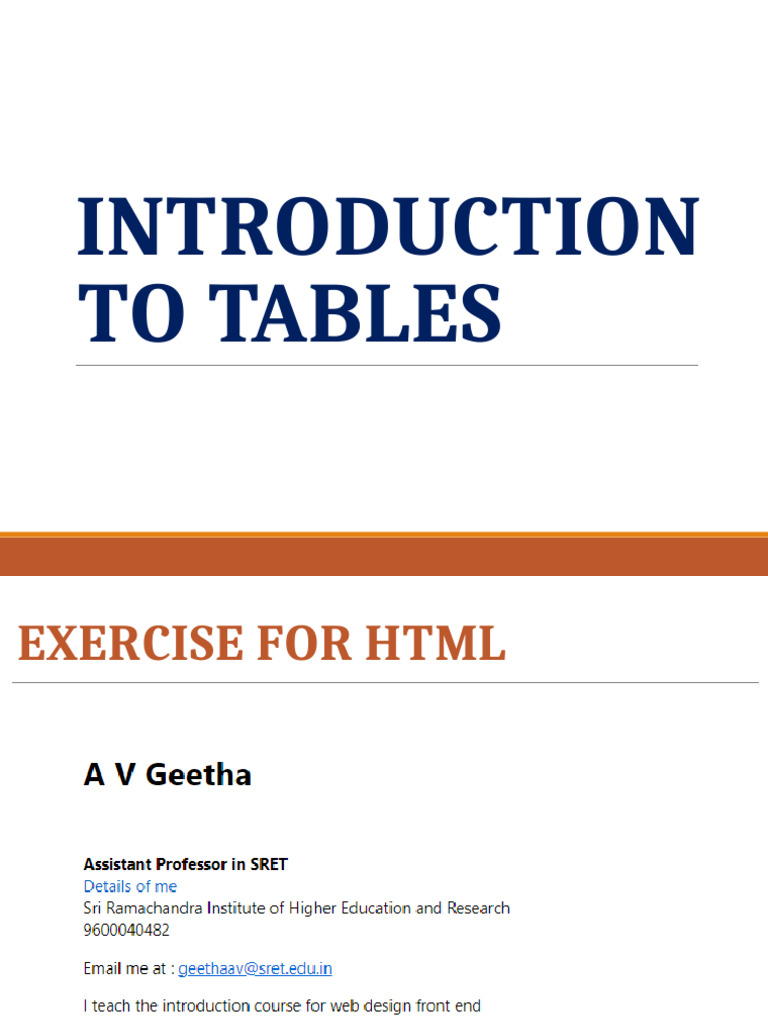HTML Tables for Beginners | PDF