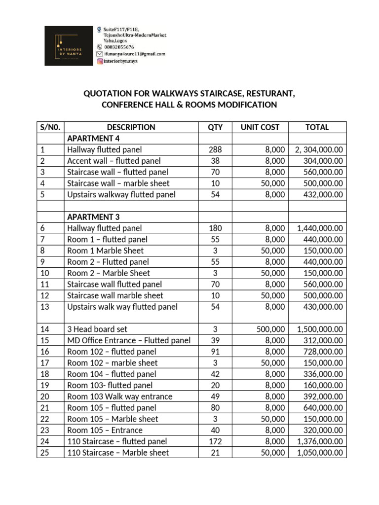 Quotation For Walkways Staircase | PDF | Pedestrian Infrastructure | Garden Features