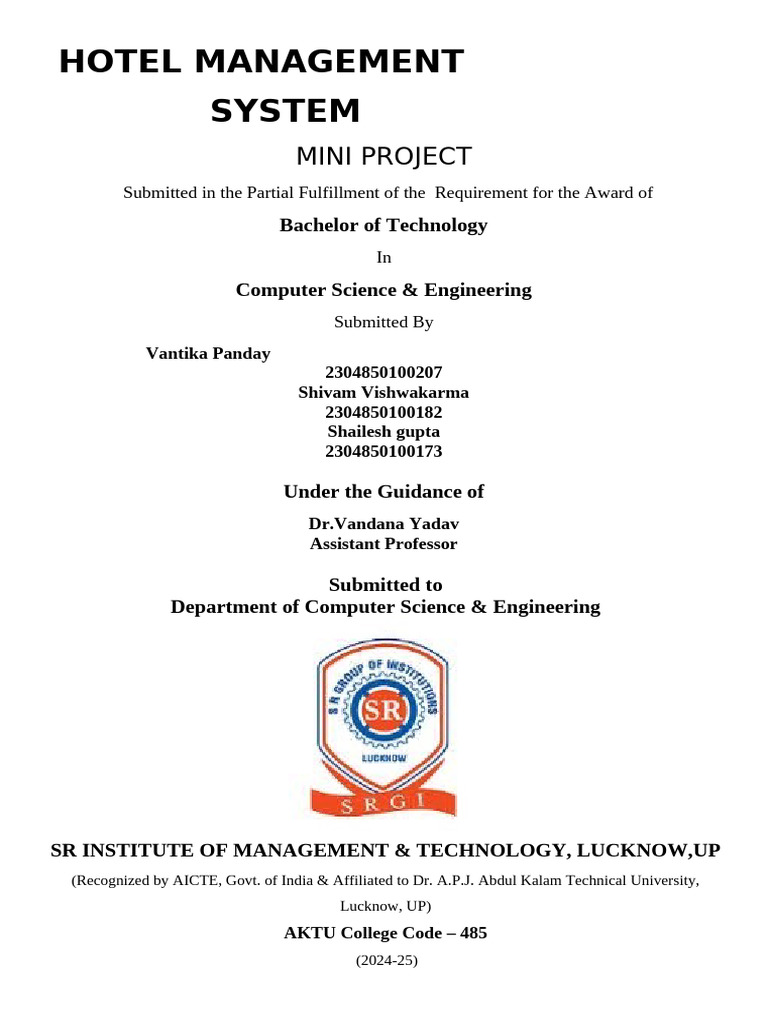 Mini Project Front Page 2[1] | PDF