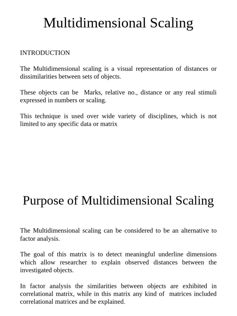 Multidimensional Scaling | PDF