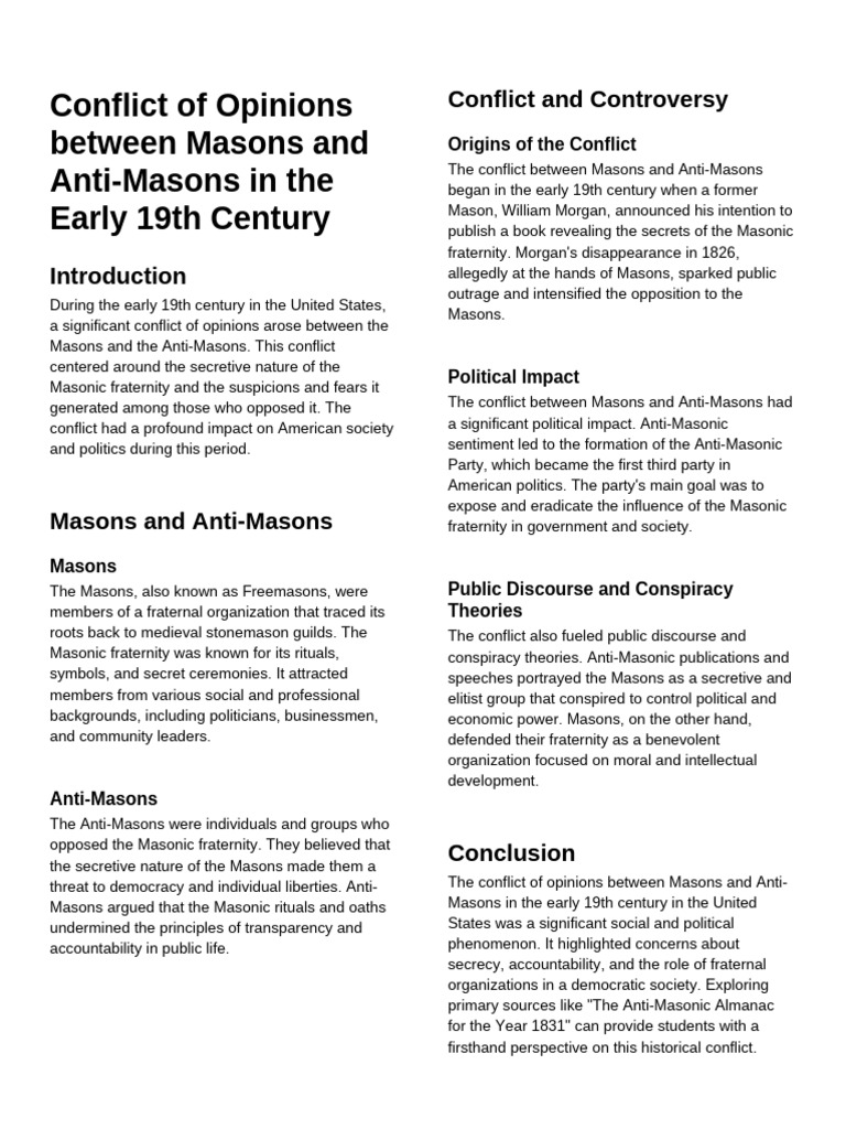Masons and Anti-Masons in The Early 19th Century | PDF | Freemasonry ...