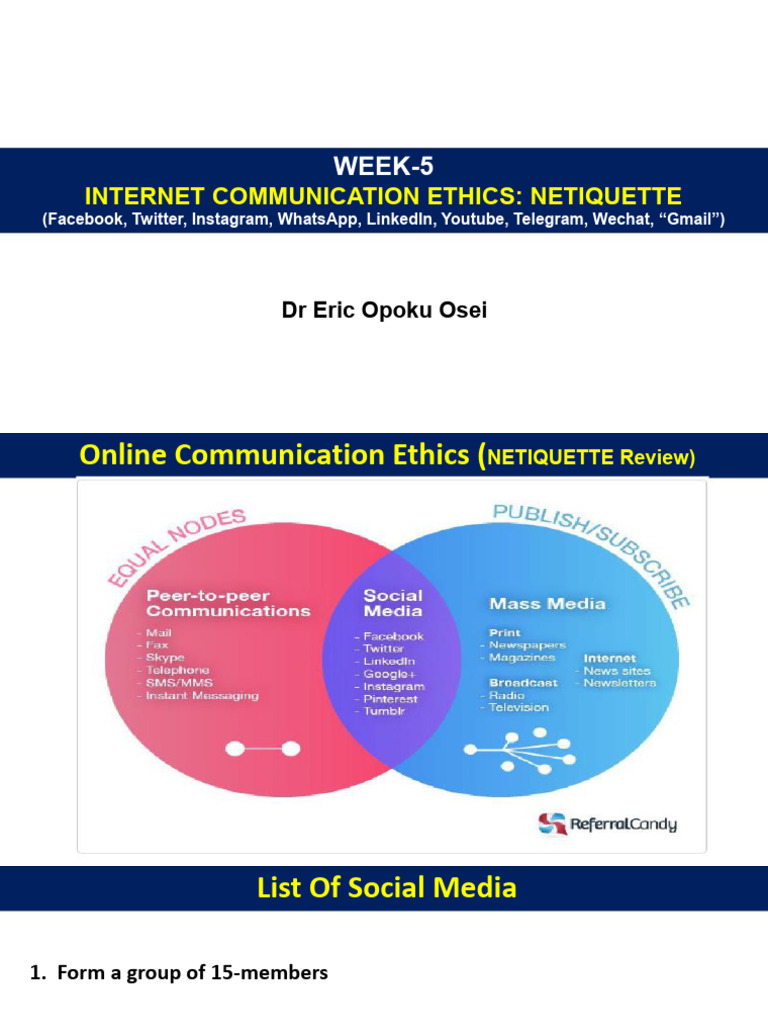 Week5 - Internet Communication Ethics | PDF | Email Spam | Telecommunications