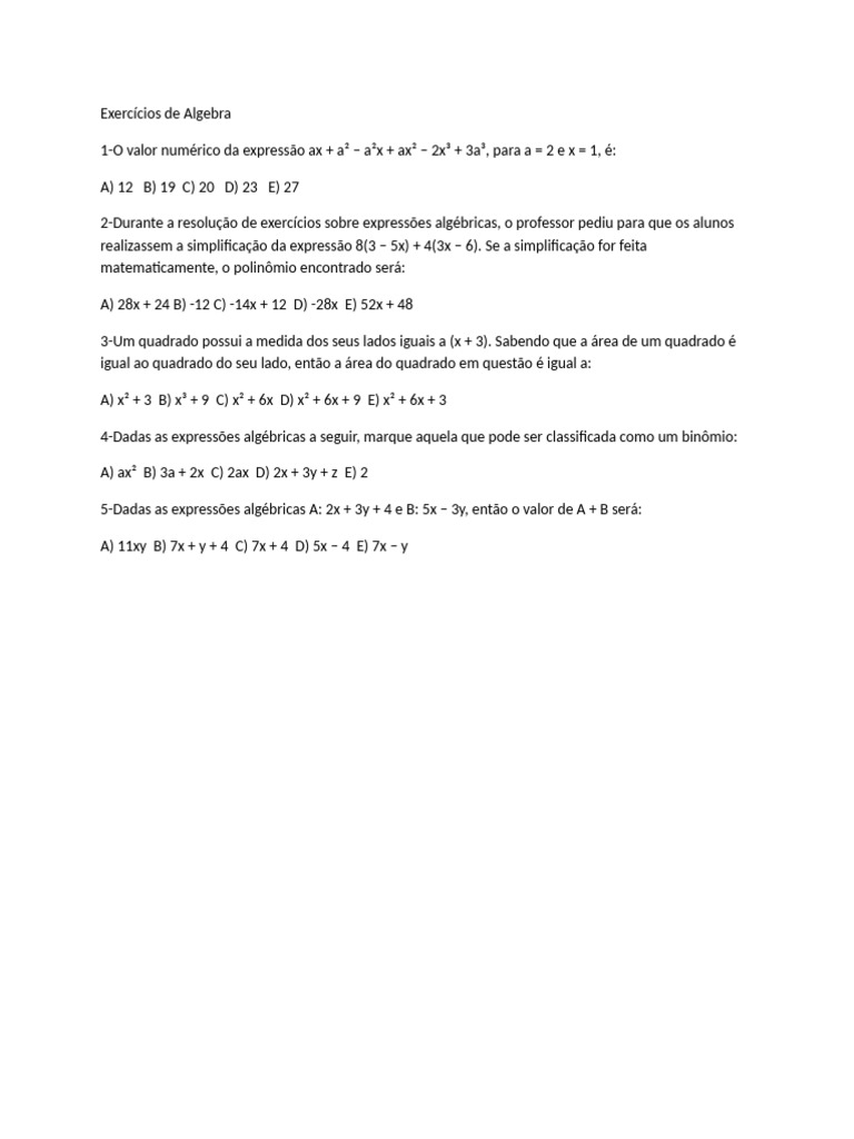 Aula Algebra Mod. II | PDF