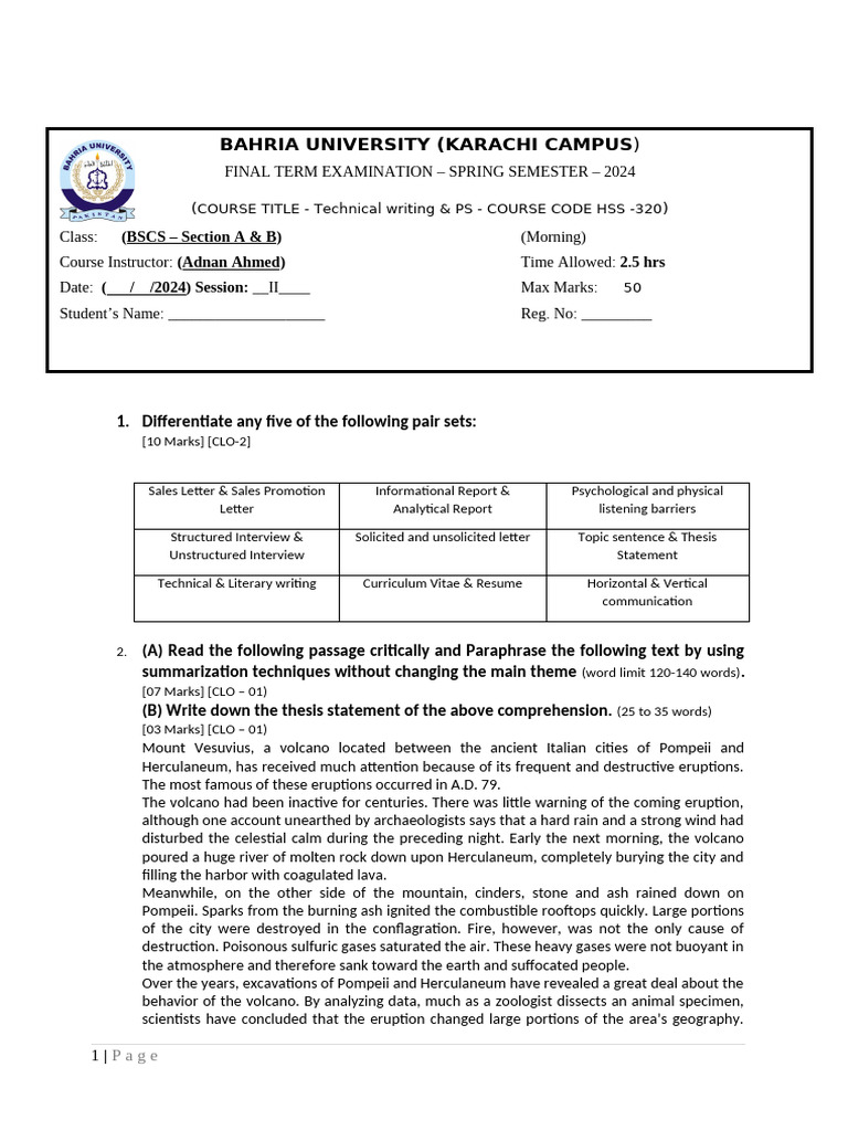 FINAL PAPER BU 2024 Technical Writing 27062024 025451pm | PDF | Mount ...