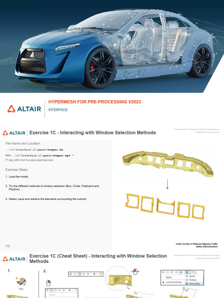 HyperMesh 2023: Window Selection Guide | PDF | System Software | Software