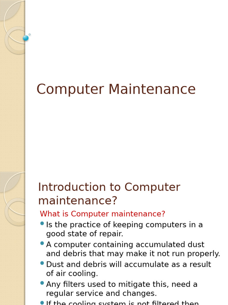 Chapter 1 Introduction To Computer Maintance | PDF | Computer Data Storage | Computer Hardware
