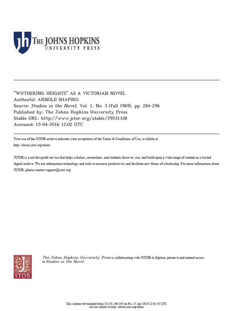 Wuthering Heights As A Victorian Novel - Js Viewer | PDF