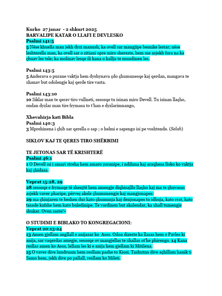 Kurko 27 Janar - 2 Shkurt 2025 | PDF