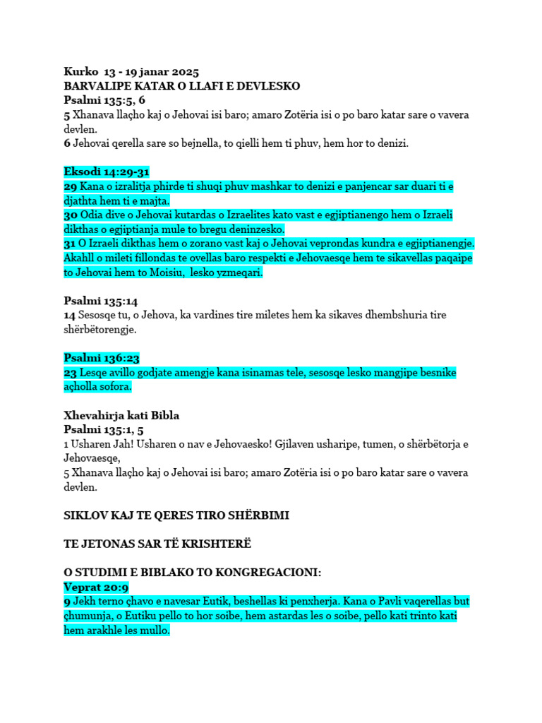 Kurko 13 - 19 Janar 2025 | PDF