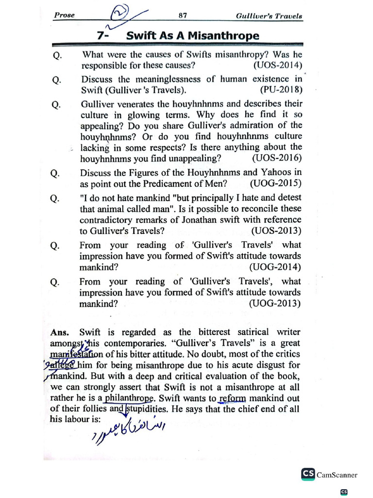 Prose Questions | PDF