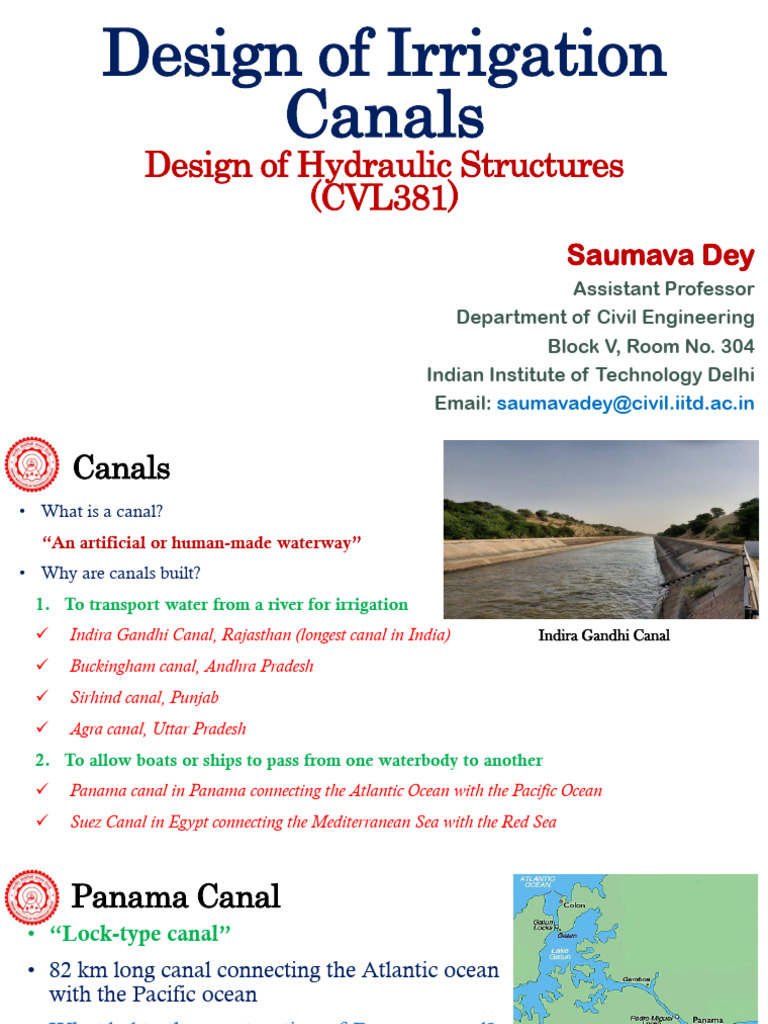 Irrigation Canal Design Principles | PDF | Applied And ...