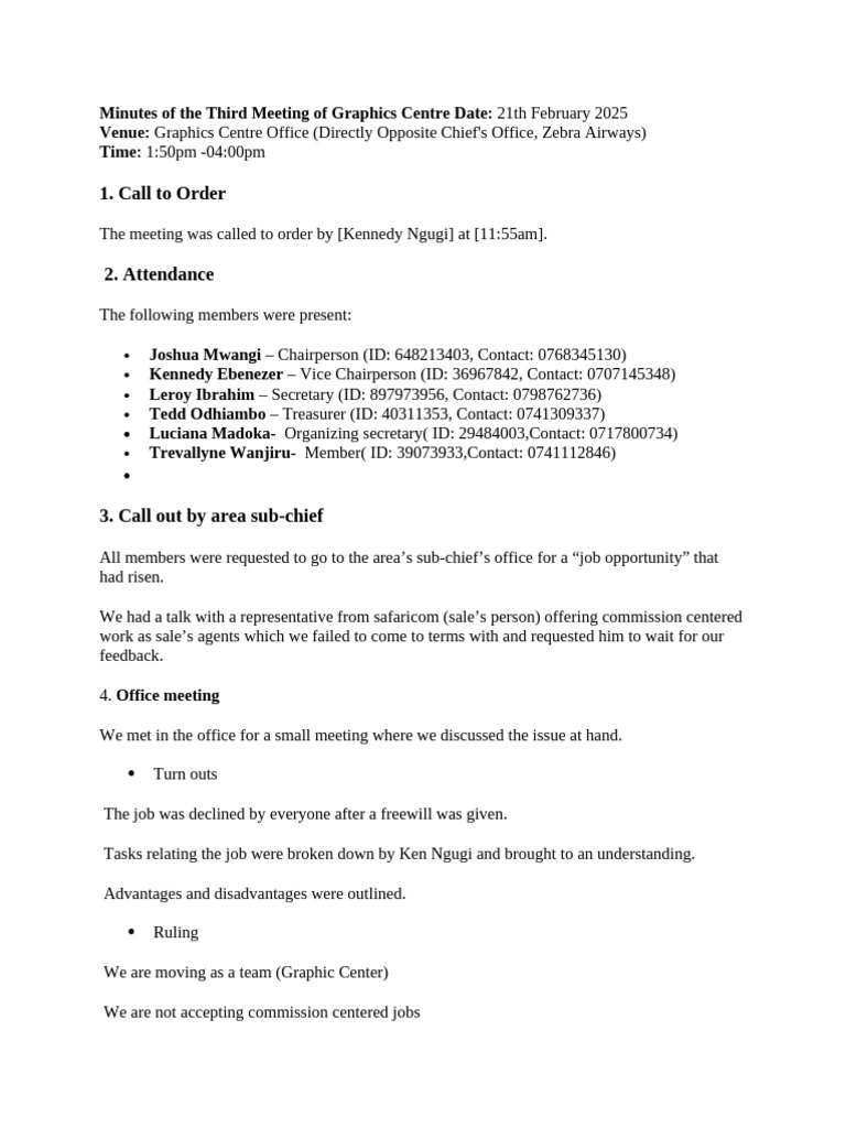 Graphics Centre Meeting Minutes - Feb 2025 | PDF