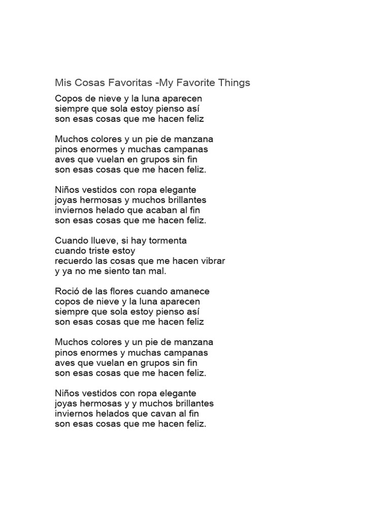 Adriana Guzman - Mis Cosas Favoritas | PDF