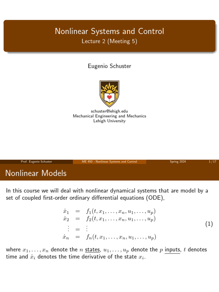 Lecture 02 | PDF | Nonlinear System | Oscillation