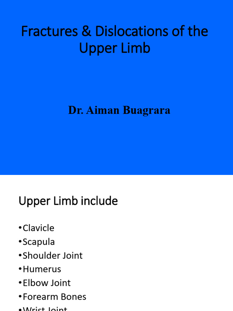 Fractures and Dislocations of The Upper Limb | PDF | Elbow | Hand