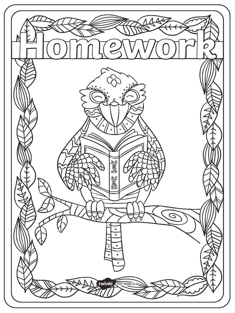 Homework Mindfulness Colouring Book Cover | PDF
