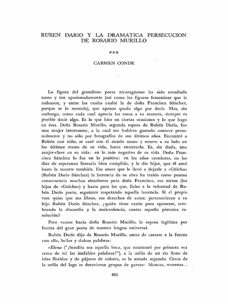 Rubén Darío y Rosario Murillo: Amor y Desilusión | PDF | Amor