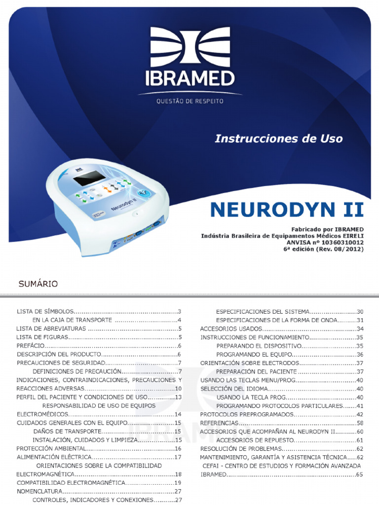 Manual Original NEURODYN ll Ibramed | PDF