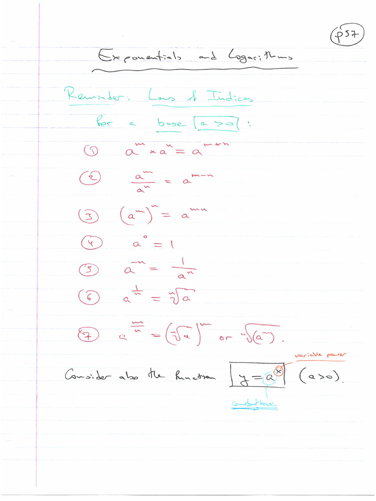 A-Level Part 08 - Exponentials and Logarithms | PDF