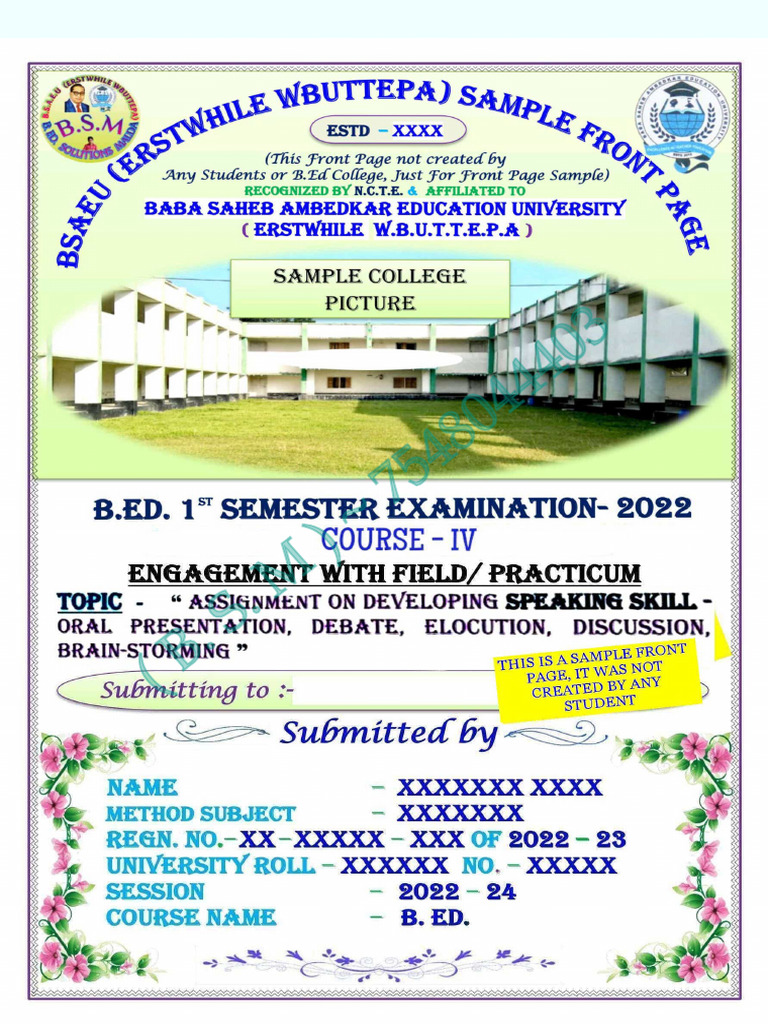 4a, IV~Assignments on Developing Speaking Skills - Oral Presentation ...