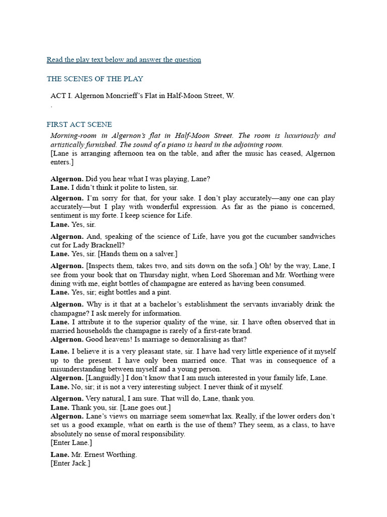 Language and Dialogue in Play Critique | PDF | Champagne | The ...