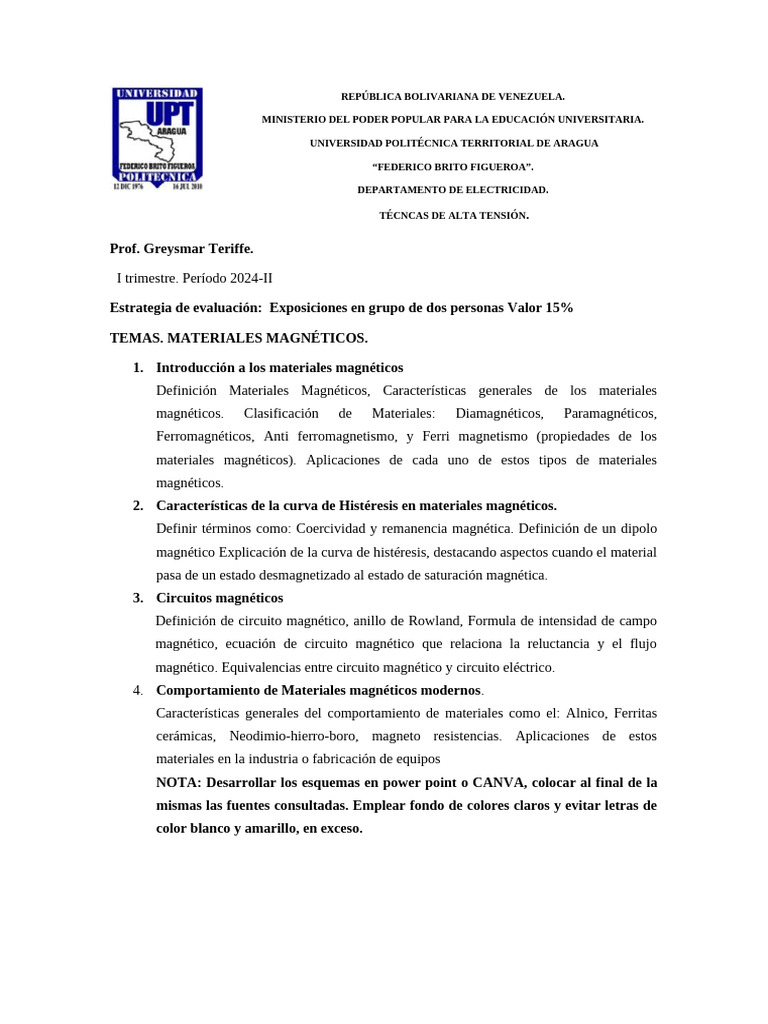 Temas Materiales Magneticos 2024 | PDF
