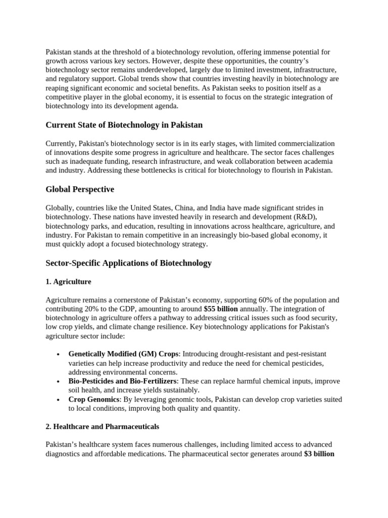 Biotechnology Implementation | PDF | Biotechnology | Agriculture