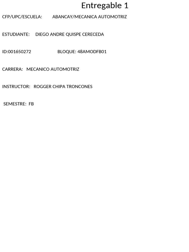 Entregable 1 SENATI | PDF | Eje | Embrague
