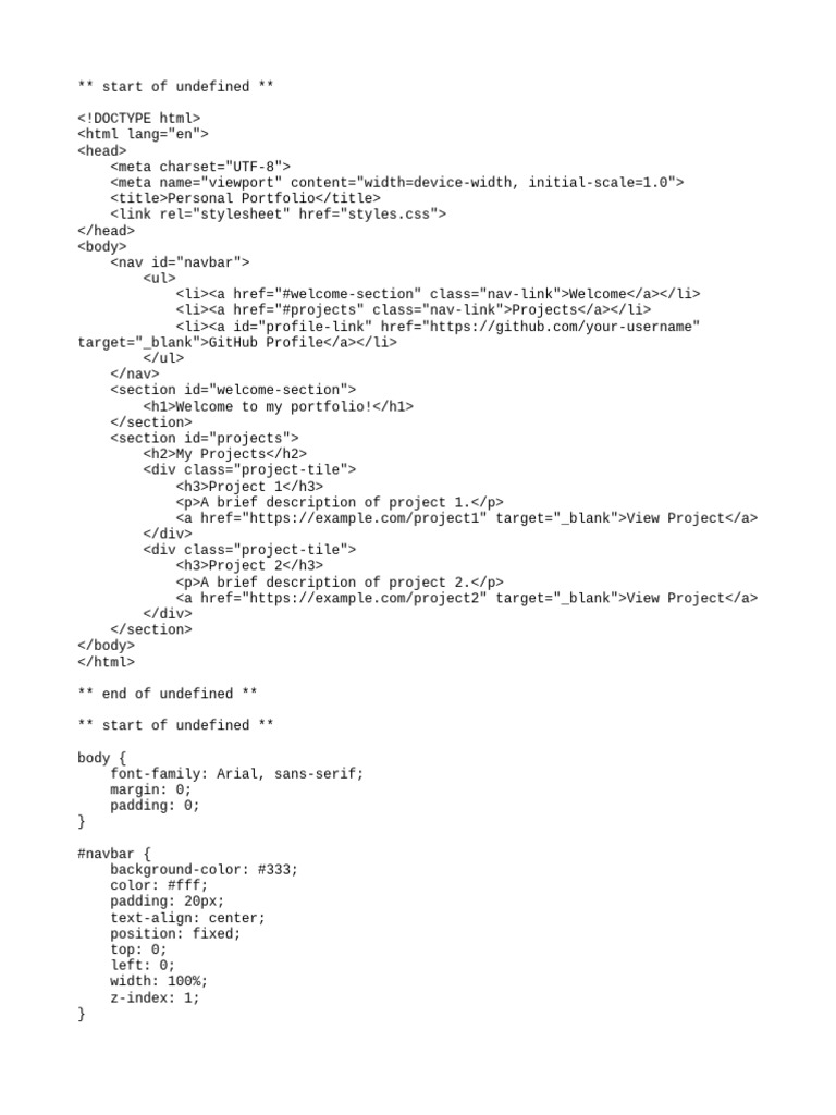 Personal Portfolio Showcase | PDF | Design