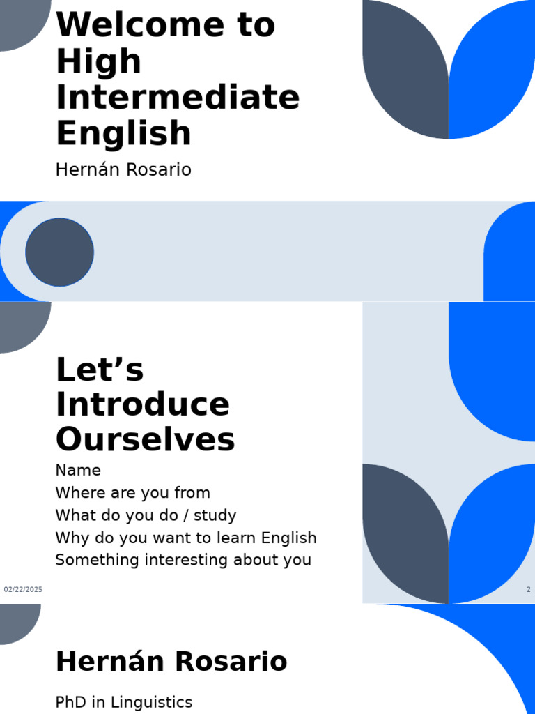 Day 1 High Intermediate. | PDF | Human Communication | Linguistics