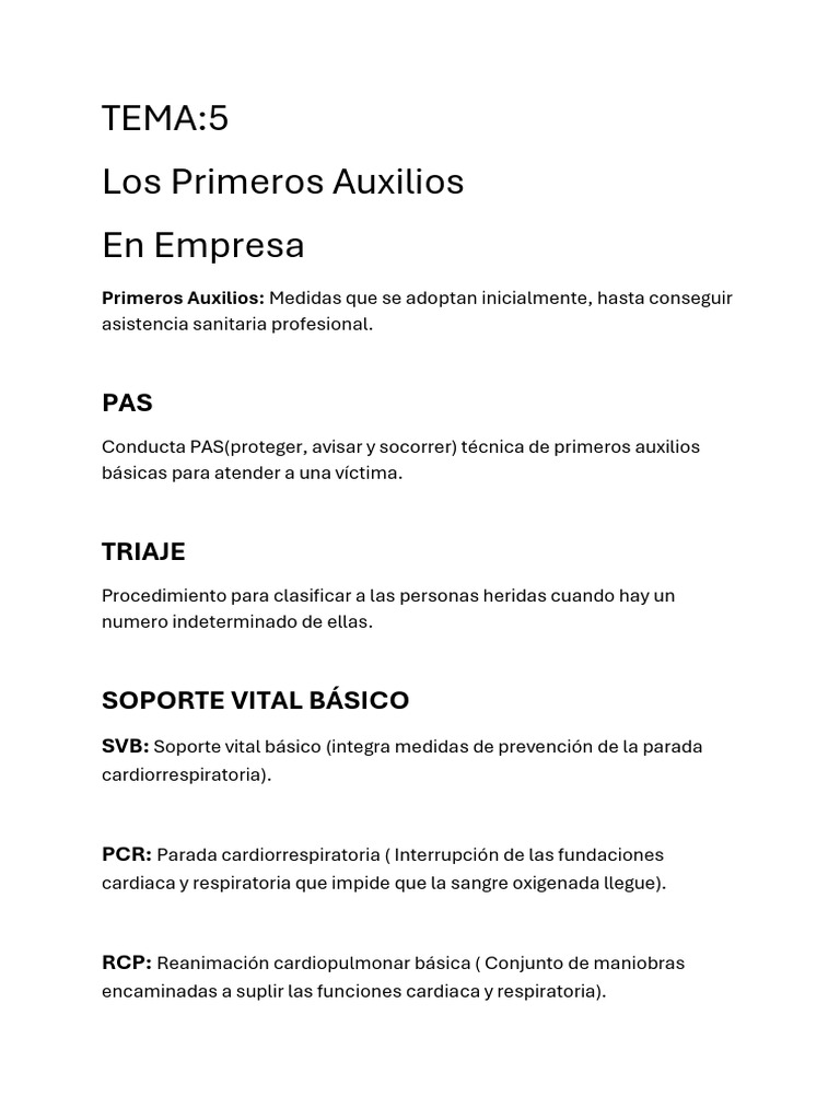 Tema.5 Ipe | PDF | Primeros auxilios | Herida