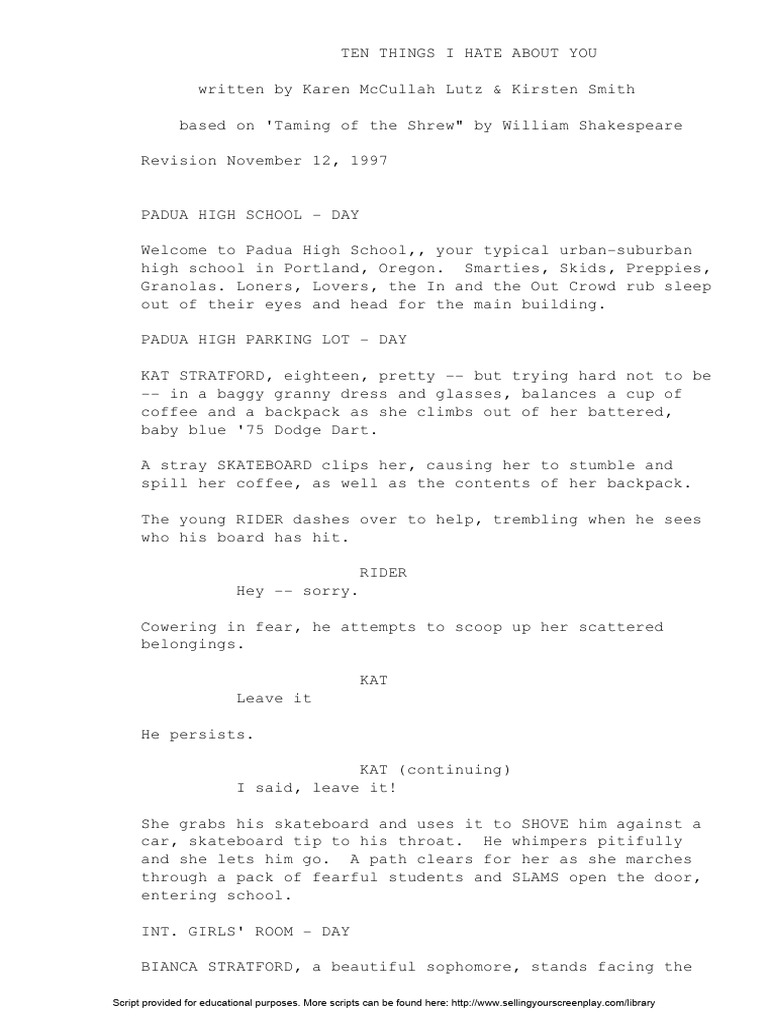 10 Things I Hate About You | PDF