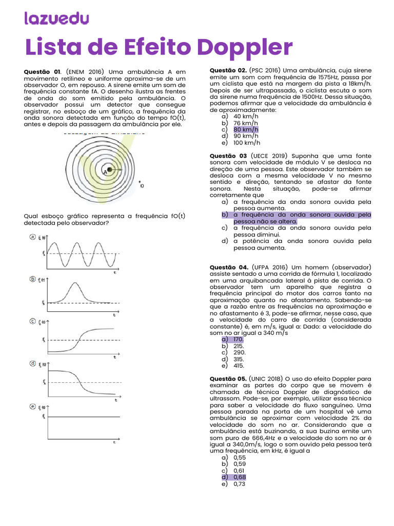 Lista-de-Efeito-Doppler-1 | PDF | Efeito Doppler | Som
