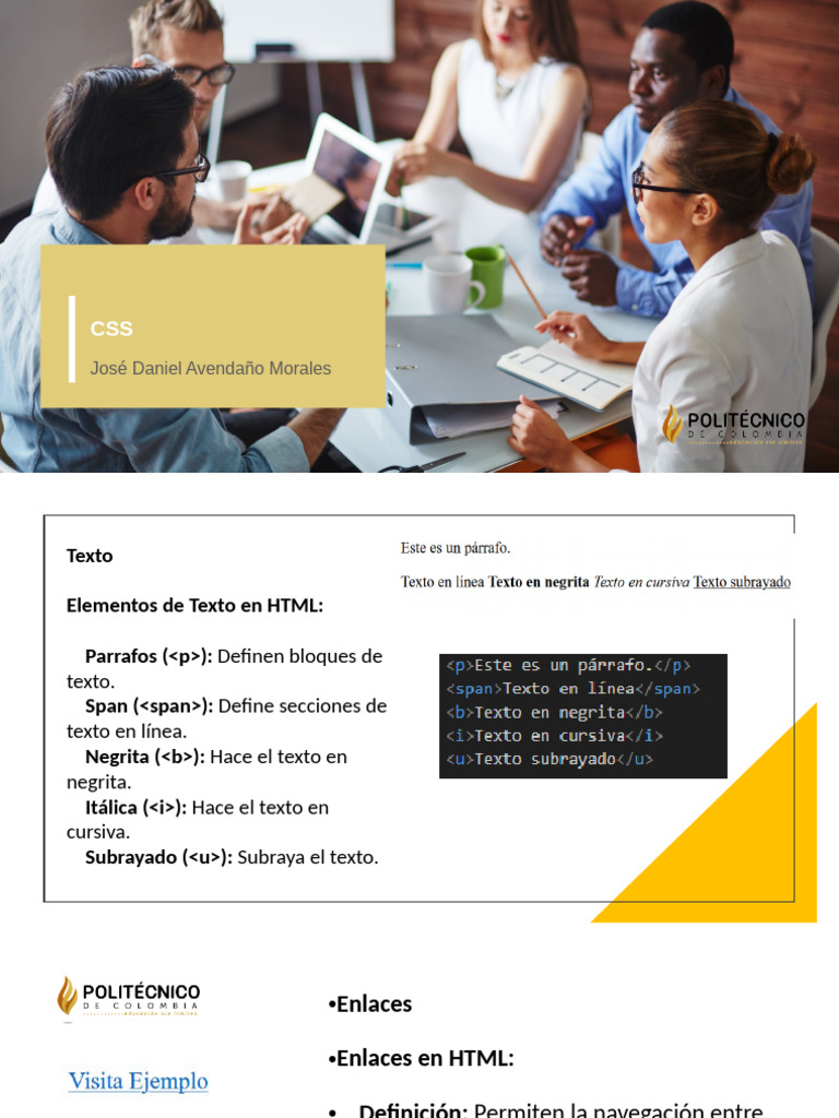 Elementos HTML y CSS para Texto y Menús | PDF